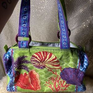 Bags | Paul Brent Fantasea Tropical Purple Lime Green Sequence Shell ...